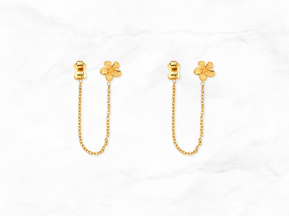 Flower chain earrings store